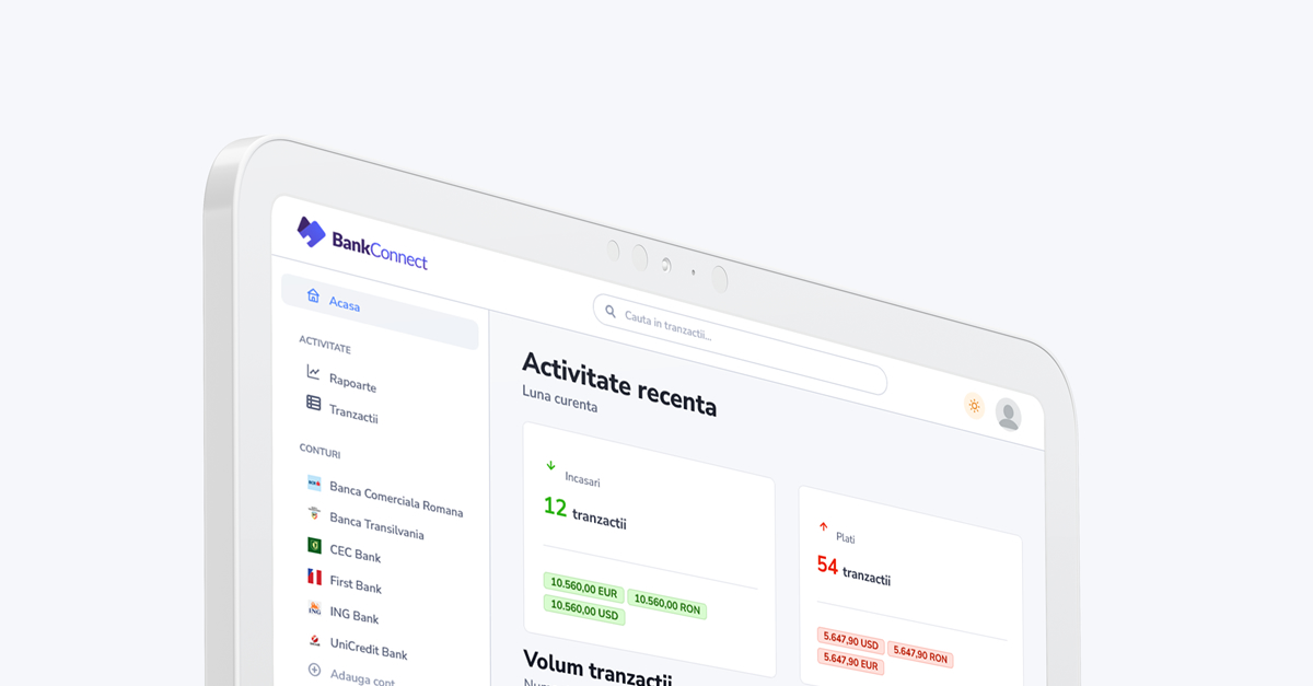 BankConnect: Interfață pentru conturi bancare